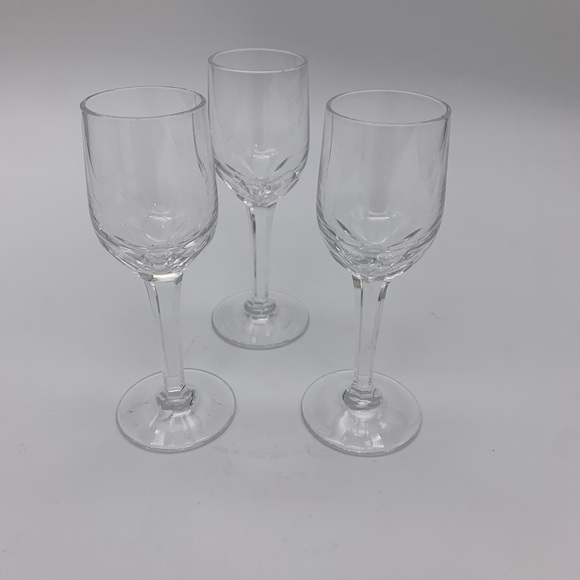 Dining | Vtg Crystal Footed Cordial After Diner Glasses Set Of 3 ...